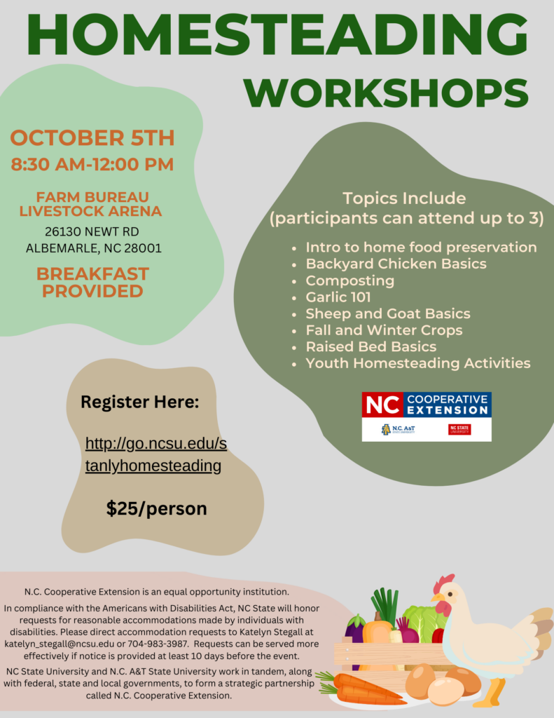 Homesteading Workshops | N.C. Cooperative Extension